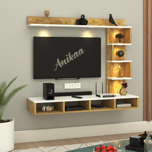 ANIKAA Marisa LED Light TV Unit Engineered Wood TV Entertainment Unit ...