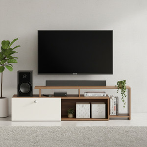 FURNEASER Dexon TV Stand with Door | Tv Table Cabinet | Tv Stand for 55 ...
