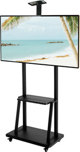 Techzere Adjustable Height Movable Metal 32-75” TVs Trolley/Stand/Mount ...