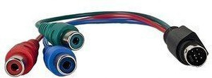 TECHGEAR TV-out Cable 7-Pin S-Video to 3 RCA RGB Component TV HDTV ...