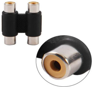 ERHIndia TV-out Cable 2 RCA Joiner Coupler Plug Single RCA Female to ...