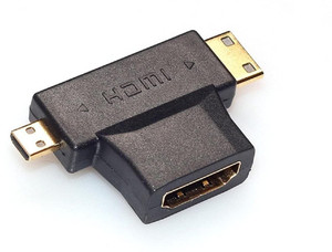 ALRITO TV-out Cable 3-in-1 HDMI Female to Micro/Mini HDMI Male Adapter ...