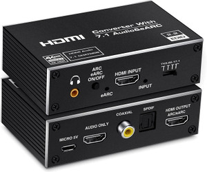 microware 4K HDMI 2.0b Audio Converter with 7.1CH Audio Support and ARC ...