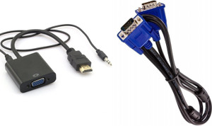 TERABYTE TV-out Cable HDMI to VGA Converter with Aux 3.5 MM Audio + 1 ...