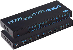 microware 4x4 HDMI Matrix Switch, 4 in 4 out HDMI Switch Matrix(4K HDMI ...