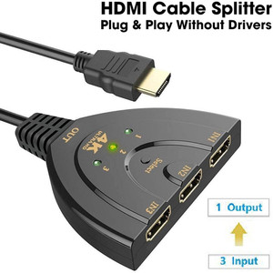 BALRAMA TV-out Cable HDMI Switch 3-Port HDMI Splitter 3 in 1 out Hub ...