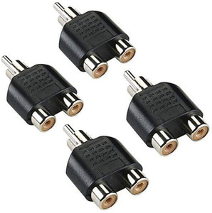 zonery TV-out Cable PACK OF 4 RCA Male to 2 RCA Female Plug Av Audio ...