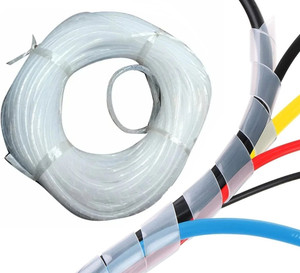 BALRAMA Transparent White Insulation PVC Spiral Cable Wrapping Sleeve ...