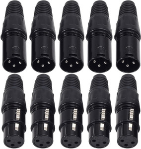 BALRAMA 10pcs 3 Pin Mic XLR Plug Colored Ring Audio Socket Male Female ...