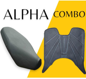 UVEGION Alpha Scooter Seat Cover & Foot Mat Combo for Yamaha Alpha Two ...