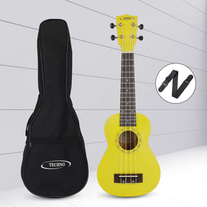 TECHNO 21-Inch Soprano Ukulele – Mahogany Body, Rosewood Fretboard with ...