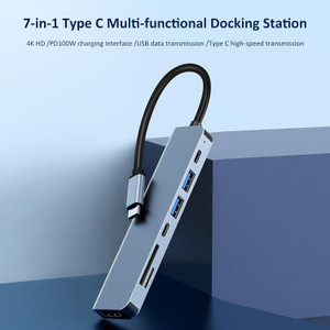 KUVERA USB C Hub Multi-Port Adapter 7 in 1 Docking Station Aluminum USB ...
