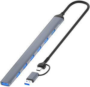 Ziox USB Hub 7-in-1 Multiport Adapter with Dual Convertible USB & Type ...