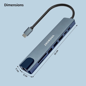 Zeorgia Multiport Extension Hub Adapter with 4K HDMI ,USB C HUB ...