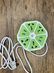 Uborn 4 Sockets + 4 USB Ports Multi Plug Use for Home/Office Socket ...