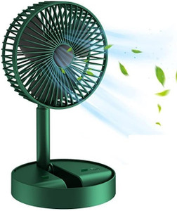 QUALX USB Rechargeable Desk Fan FOLDING STORAGE NET RED Rechargeable ...