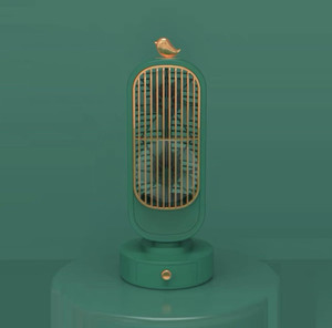 lukzer Mini Double Head Desk Fan with Drawer USB Small Portable Desktop ...