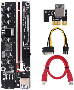 dhruvga PCIE Riser Express Cable 16X, V011 Pro(Dual-6pin / MOLEX) with ...