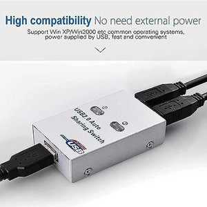 RuhZa USB 2.0 Sharing Switch, 2 Ports Auto Printer Sharing Switch Hub ...