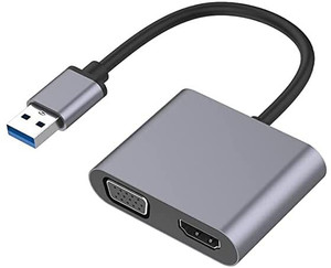 VOOCME USB 3.0 to HDMI VGA Adapter Converter 2 in 1 USB to HDMI VGA ...