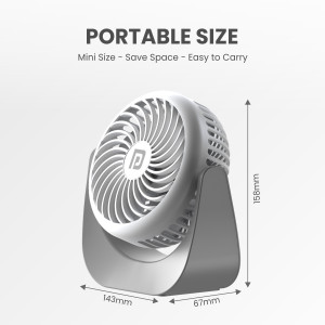 Portronics Toofan Portable USB Table Fan with Rechargeable battery, 360 ...