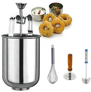 Red Champion Medu Vada Maker with Foldable Hand Blender, Potato Masher ...