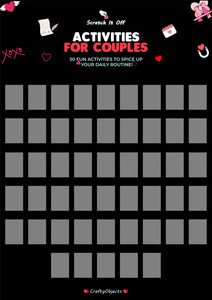 CraftyObjects 50 Couple Dates Scratch-off Poster Party & Fun Board Game ...