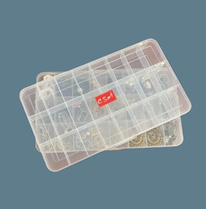 CSM Jewelry Case Organizer Rectangular Plastic Storage Box with ...