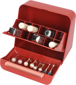 maycreate 2 in 1 Lipstick Organizer Jewelry Box, Dustproof 12 Grid Flip ...