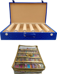 ssenterprise Satin 5 Rod Bangle Jewellery Box with Wooden 6 Rod Bangle ...