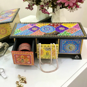 Casa Kriti 3 Drawer Traditional Jewellery Box Vanity Box Price in India ...