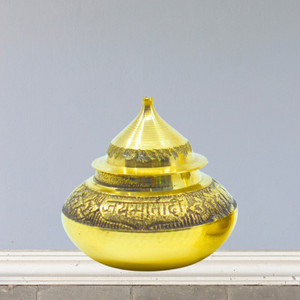 Real Craft Hammered Brass Kumkum Box Sindoor Box Vanity Box Price in ...