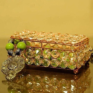 Inspiration World Crystal Rectangle Shape Jewelry Box Gold Christmas ...