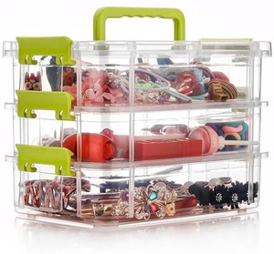 INCREMENT 3 Layer Multipurpose Plastic Storage Containers with Lids ...