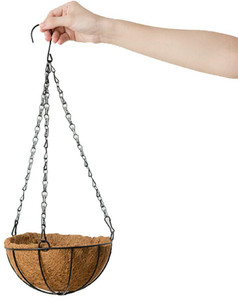BNF Hanging Basket Planter Metal with Coconut Coir Liner Wire Plant ...
