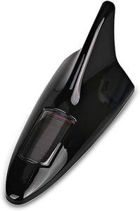 Ride2joy Black LED Signal Antenna Solar Shark Fin Car Roof Light Sensor ...