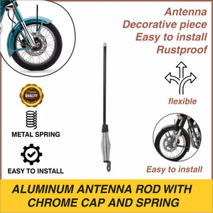 Moto Genius Universal Decorative Front / Rear Aluminium Spring Antenna ...
