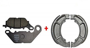 nikavi Front & Rear (Combo) Brake Pad + Brake Shoe Set for TVS Jupiter ...