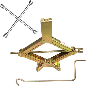 AUTO PEARL Scissor Jack & 4-Way Wheel Spanner (17x19x21x23 mm ...