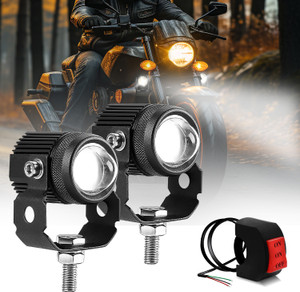FABTEC High Power Yellow White Motorcycle Bike LED Mini Drive Light ...