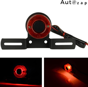 Autozap Universal Motorcycle Round Shape LED Tail Light with License ...