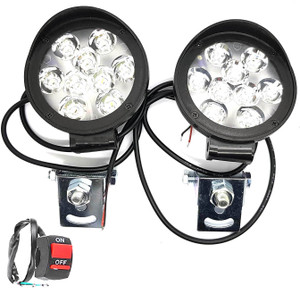 NSV Universal Bike High Power Heavy Duty 9 LED FOG Lights 2 PCS With 1 ...