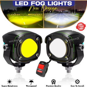 MIKANIX Ultra Bright LED Fog Light With Dual Lens Color White / Yellow ...