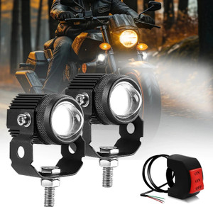 FABTEC High Power Yellow White Motorcycle Bike LED Mini Drive Light ...