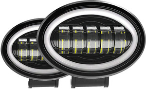 PRTEK 5 Inch 50 Watt Oval LED Headlight Fog Light Motorcycle LED Work ...