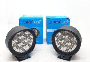 LIU HJG White LED 7 LED Round Cap Set Fog Light Fog Lamp Car, Motorbike ...