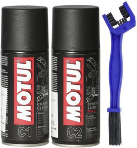 MOTUL Chain Cleaner C1 (150 ml) & Chain Lube Road C2 (150 ml) | Chain ...