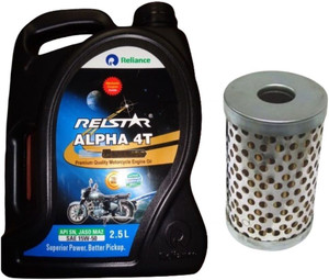TENZ RELSTAR ALPHA 4T 15W50 ENGINE OIL(2.5L) WITH OIL FILTER FOR BULLET ...