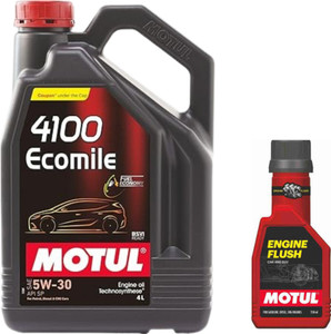 MOTUL 4100 ECOMILE 5W30(4l)+Engine Flush(250ml)Combo Technosynthese ...