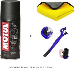 MOTUL C2 Chain Lube + Brush + Fiber Cloth MC CARE C2 CHAIN LUBE Chain ...